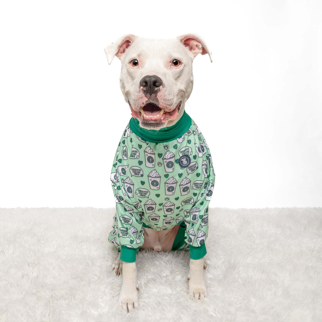 'Brews before Chews' Pit bull Pajamas- Green – Pittie Clothing Co.